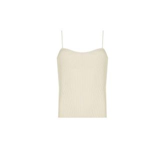 Khaite Ziggy Rippstrickoberteil in Beige