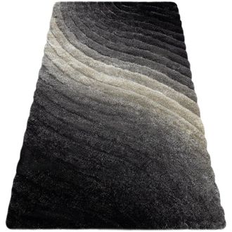 RugsX Modern Teppich FLIM 006-B1 shaggy, Wellen - Strukturell grau grey 120x160 cm