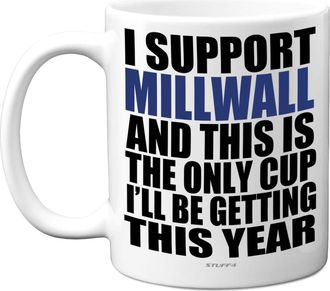 Stuff4 Lustige Fußball-Tasse, Geschenk für Millwall-Fans - Footy Only Tasse - Witz, Weihnachten, Geburtstag, Geschenk für Sohn, Vater, Bruder, Onkel, Kollege