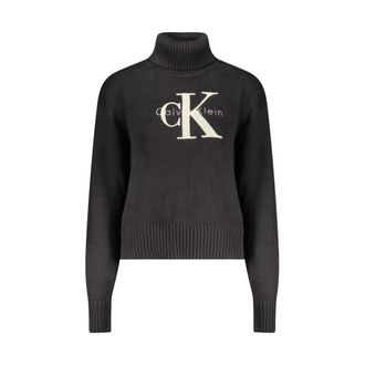 Calvin Klein Femme, Pulls, Noir, Taille: 36 FR Cotton Turtleneck Sweater