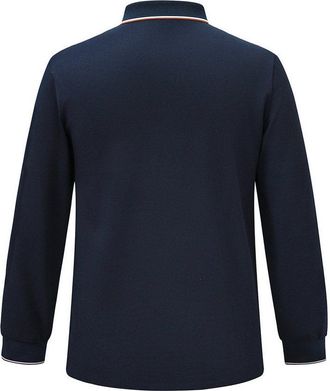 AlltheMen Langarmshirt Langarm-Poloshirt mit Polokragen und Halbzip Herren Business-Stil
