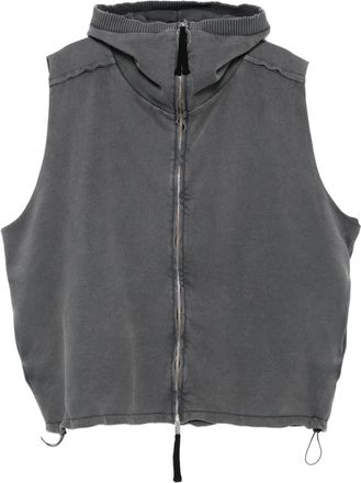Thom Krom gilet zippé à capuche - Gris