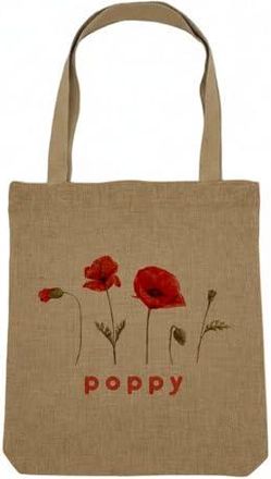 Fabulous Sac Shopping Tote Bag Aspect Lin - Poppy Flowers Watercolour Chic Garden Love - Sac de Courses Toile Epaisse 360g Beige Naturel Cabas Port&eacute; Epaule Sol
