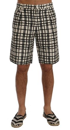 Dolce & Gabbana L&auml;ssige Shorts Schwarz Wei&szlig; Karomuster