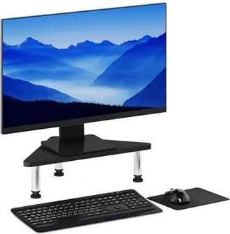 Furinno Turn-n-Tube Eckmonitor Riser Ständer, Americano, Edelstahlrohre, 49.8 (Breite) x 11.7 (Höhe) x 26.9 (Tiefe) cm