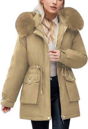 Generic MODSGUE Manteau dhiver pour femme - Manteau en duvet chic - Couleur unie - Doudoune confortable - Veste polaire esth&eacute;tique - Style d&eacute;contract&eacute; - Veste