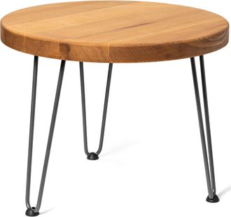 Lamofootwear Manufaktur Couchtisch rund aus Holz 50 cm | Beistelltisch Couch | Nachttisch Holz, Wohnzimmertisch klein, Kaffeetisch | Stärke: 40 mm, Farbe: Dunkel, 