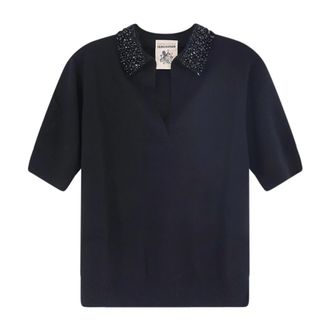 Semicouture Femme, Tops, Noir, Taille: 44 FR Polo Margy