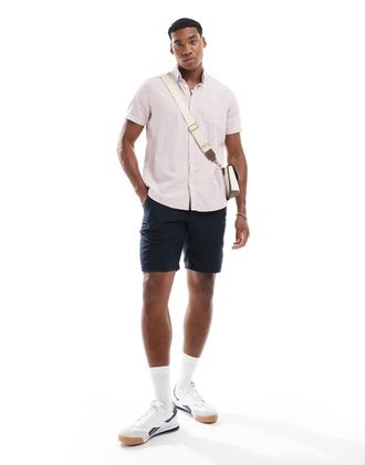 Superdry The Merchant Store - Short en lin - Bleu marine &eacute;clipse