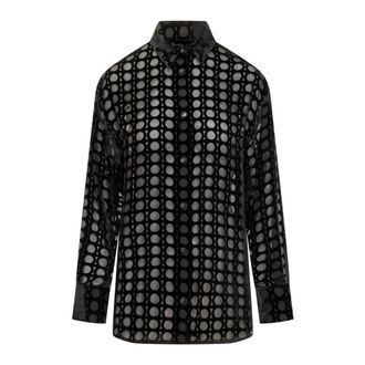 Ferragamo Velvet Devor&eacute; Shirt - - Blouses & Shirts - Damen - Schwarzk - XS