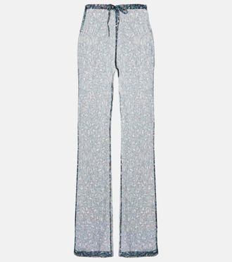 Dries Van Noten Weite Hose aus transparenter Seide
