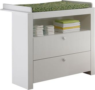 ebuy24 Olja Wickelkommode mit 2 Schubladen und 1 Ablage, weiss
