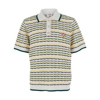 Casablanca Gestreiftes Poloshirt - - Tops - Herren - Wei&szlig; - L