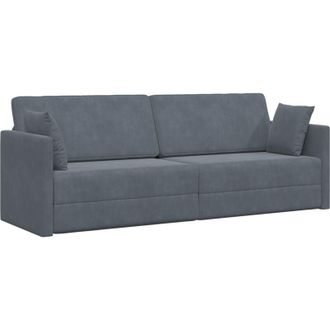 vidaXL Boden-Schlafsofa Dunkelgrau 213 x 76 x 77 cm Samt Vidaxl