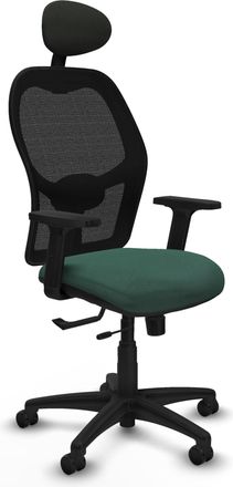 Piqueras y Crespo Gr&uuml;ner Schreibtischstuhl mit 2D-Armlehnen, h&ouml;henverstellbarer Lendenwirbelst&uuml;tze und festem Kopfteil, ausgestattet mit Syncro/Traslack und Schneidesch