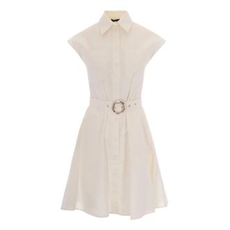 Liu Jo Femme, Robes, Beige, Taille: 38 FR Robe chemise avec ceinture