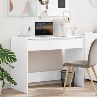 vidaXL vidaXL Bureau Blanc Brillant 100 x 50 x 78 cm Bois ding&eacute;nierie