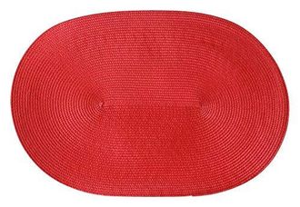 Continenta Tischset geflochten, ovale Form, Platzset, Platzmatte, Tischmatte in Gastro Qualit&auml;t, 45 x 31 cm, rot