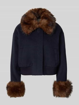 Self Portrait Regular Fit Jacke aus Woll-Viskose-Mix