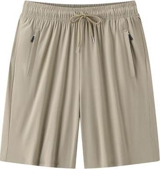 Generic Short dentra&icirc;nement l&eacute;ger pour homme, pour entra&icirc;nement sportif, course, randonn&eacute;e, jogging avec poches zipp&eacute;es, kaki, 7XL