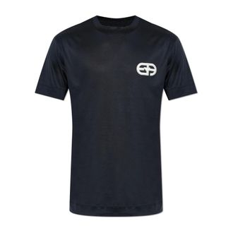 Emporio Armani Homme, Tops, Noir, Taille: S T-shirt avec logo