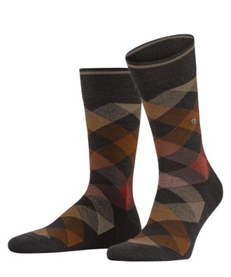 Burlington Herren Socken Newcastle M So Wolle gemustert 1 Paar, Braun Brown Melange 5166, 40-46