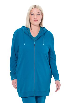 Ulla Popken Damen gro&szlig;e Gr&ouml;&szlig;en &Uuml;bergr&ouml;&szlig;en Plus Size Sweatjacke lang, Accent