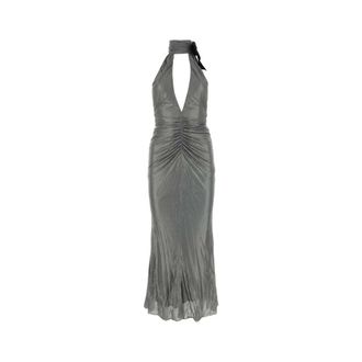 Alessandra Rich Graues Viskosekleid - Stilvoll und Bequem - - Dresses - Damen - Grau - 2XS