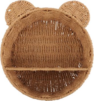 Artibetter LOLIPPYY Geflochtenes Katzen wandregal aus Rattan Imitation Wandmontage Aufbewahrungskorb für Wohnzimmer Schlafzimmer Badezimmer Vielseitiges Dekorati