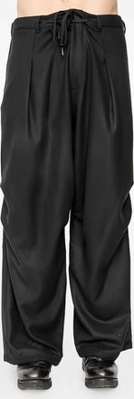 Andrea Ya'aqov pantalon plissé à lien de resserrage - Noir