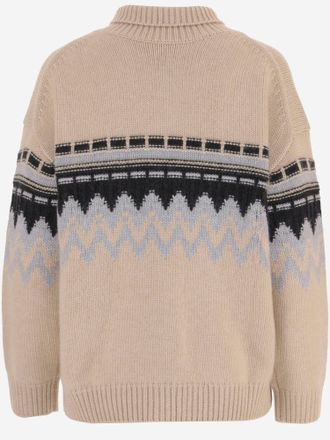 Allude Womens Cashmere Turtleneck Sweater Beige