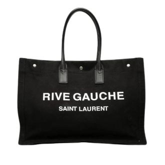 Saint Laurent Pre-owned Rive Gauche Canvas Leather Tote Bag - - Pre-owned - Damen - Schwarzk - ONE SIZE