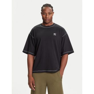 adidas T-Shirt Trefoil Essentials JW0971 Schwarz Regular Fit