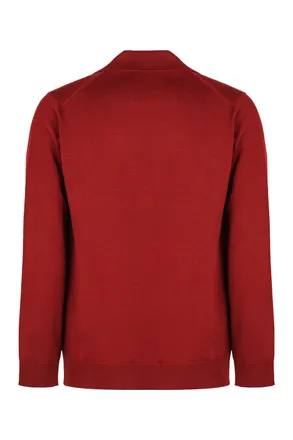 Gucci Womens Wool V-Neck Sweater Red