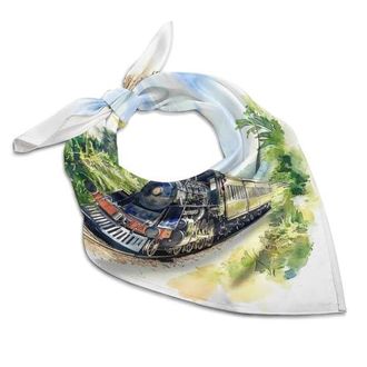 Generic Écharpe vintage carrée en soie légère et rétro pour cheveux respirant Cadeau pour homme et femme, multicolore, 60x60cm