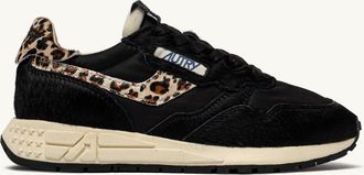 Autry BASKETS REELWIND LOW EFFET PONEY ET NYLON NOIR ET LEOPARD