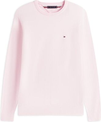 Tommy Hilfiger Leichter Pullover aus Baumwolle mit kleinem Flag-Aufn&auml;her in