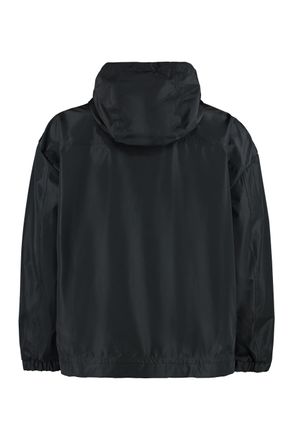 Dolce & Gabbana Mens Technical Fabric Hooded Jacket Black Polyester Raincoats Coat