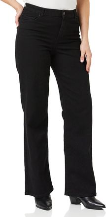 Pieces Damen Pcpeggy Hw Wide Pant BLC Noos Bc, Schwarz, M
