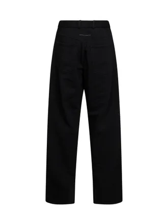 Maison Margiela Mens Trousers Wide-Leg Black Cotton