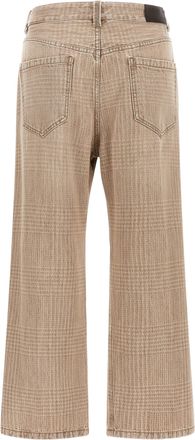 Brunello Cucinelli Prince of Wales Cotton Jeans - Beige