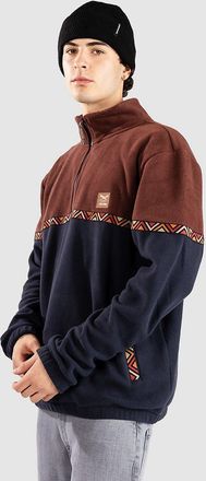 Iriedaily Monte Noe Troyer Half-Zip Fleece Pullover dark rum