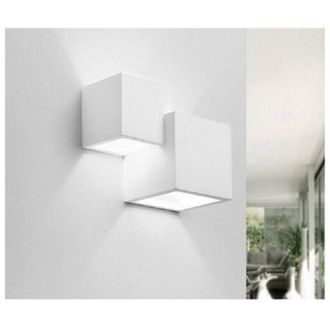 Trade Shop Applique Moderne En Pl&acirc;tre 2 Cubes Lumi&egrave;re Contemporaine G9 Gs-e74