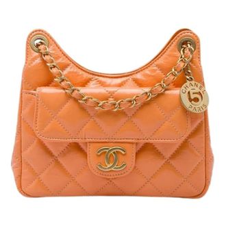 Chanel Sac port&eacute; &eacute;paule matelass&eacute; Pre-owned - Femme - Pre-owned - Orange - Taille: ONE Size