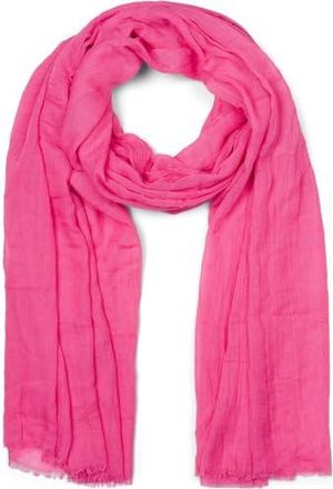 styleBREAKER écharpe femme légère & transparente avec de courtes franges | foulard uni pour le printemps et lété | grand châle doux 188 x 100 cm, Magenta