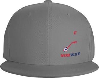 Generic Drapeau De La Norv&egrave;ge Carte De La Norv&egrave;ge Femme Homme Casquette Hip Hop L&egrave;g&eacute;re Strapback Cap Anti-UV Snapback Chapeau pour Golf Adulte Trucker