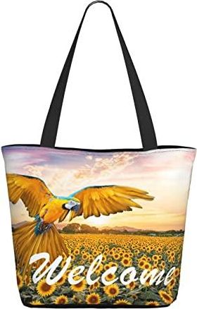 AOOEDM Welcome Parrot Sunflower Ladies Shopping Bag 13x11x7in.Le cadeau parfait pour la Saint-Valentin.Cest de la Saint-Valentin pour maman, fille, &eacute;pouse, e