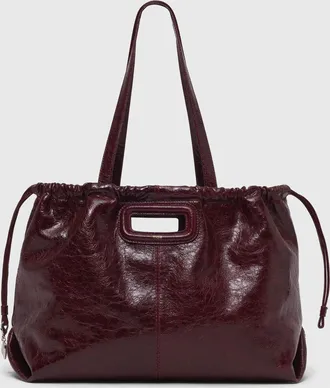 Maje Tote-tasche M Aus Craquel&eacute;-leder - Rot Bordeaux - Maje