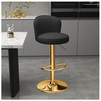 Generic Verstellbare Drehhocker, 2Er-Set, Moderne Barhocker mit Hoher R&uuml;ckenlehne Aus Leder, 60-80 cm Hoch, Ideal f&uuml;r K&uuml;cheninsel, Bar Oder Esszimmer