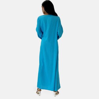 Elara Maxikleid - Damen Abaya One Size mit Bindeschleife und lockerem Maxischnitt